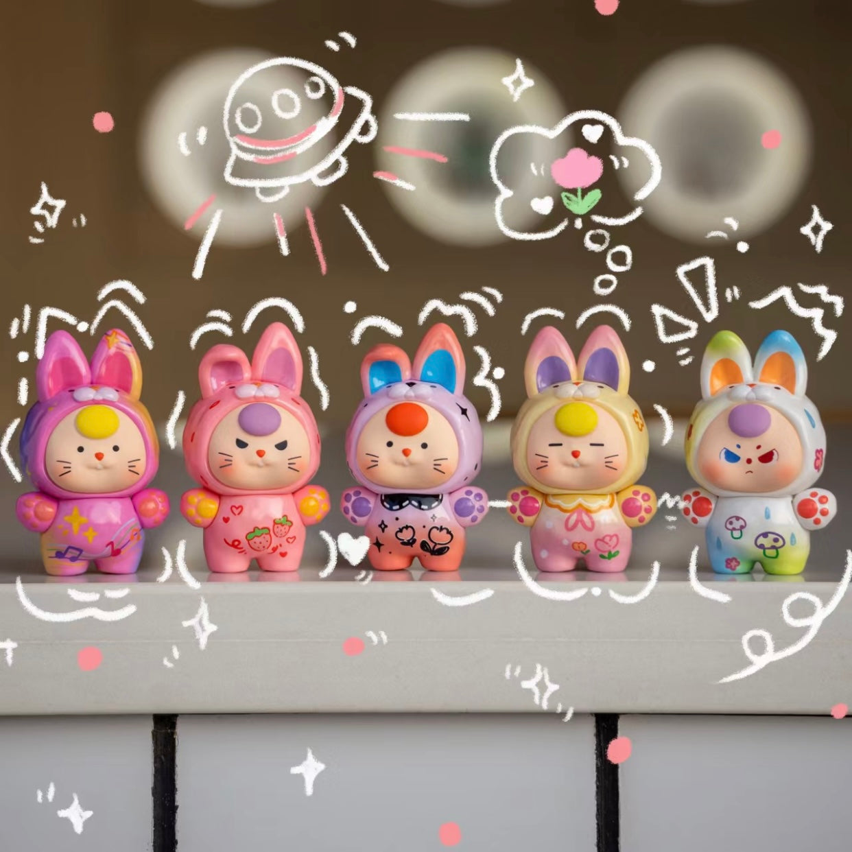 Baby three- Dopamine rabbit Series Mini Bean – WOLFTOY
